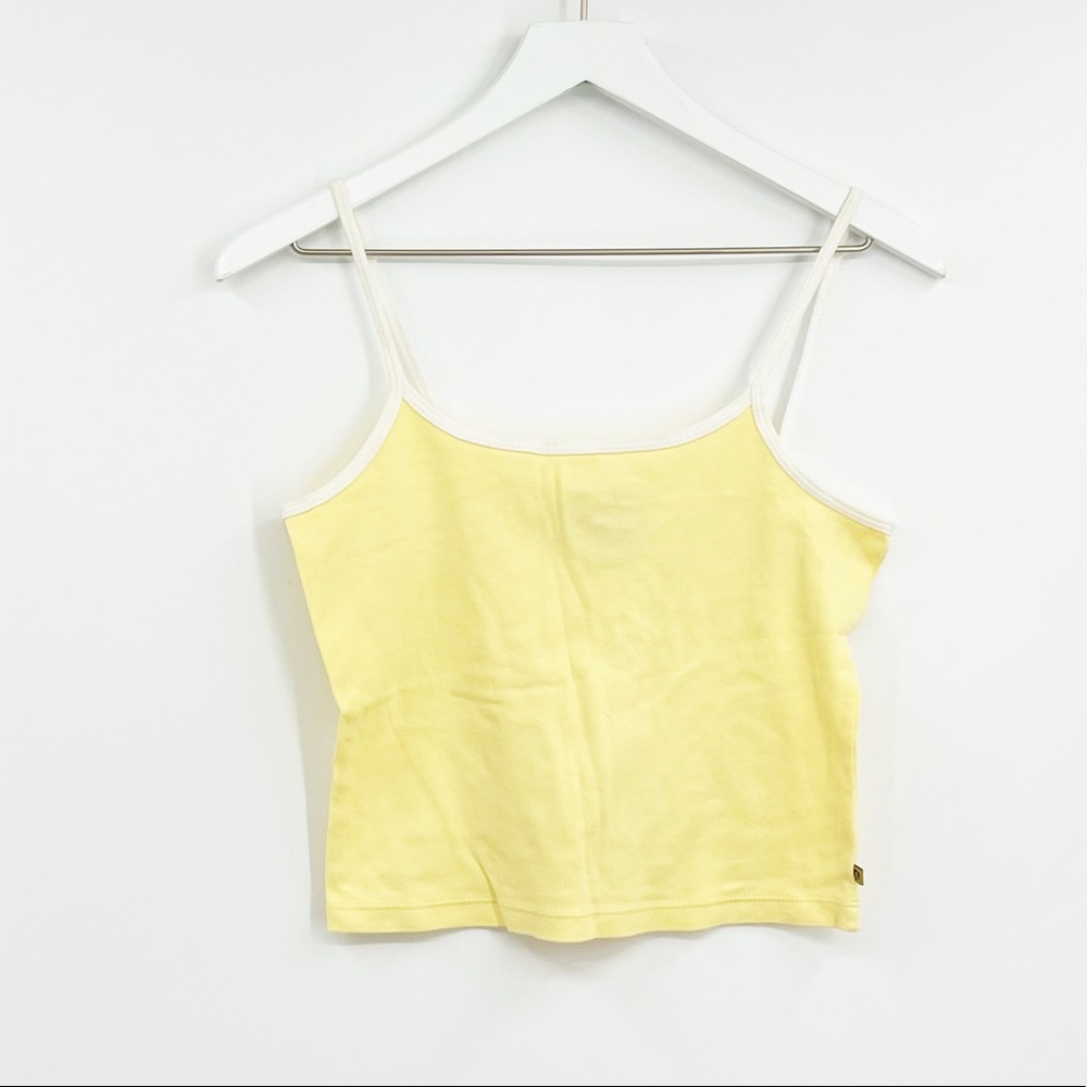 Vintage Y2k Pastel Yellow Cottagecore Cami Crop Top S… - Gem